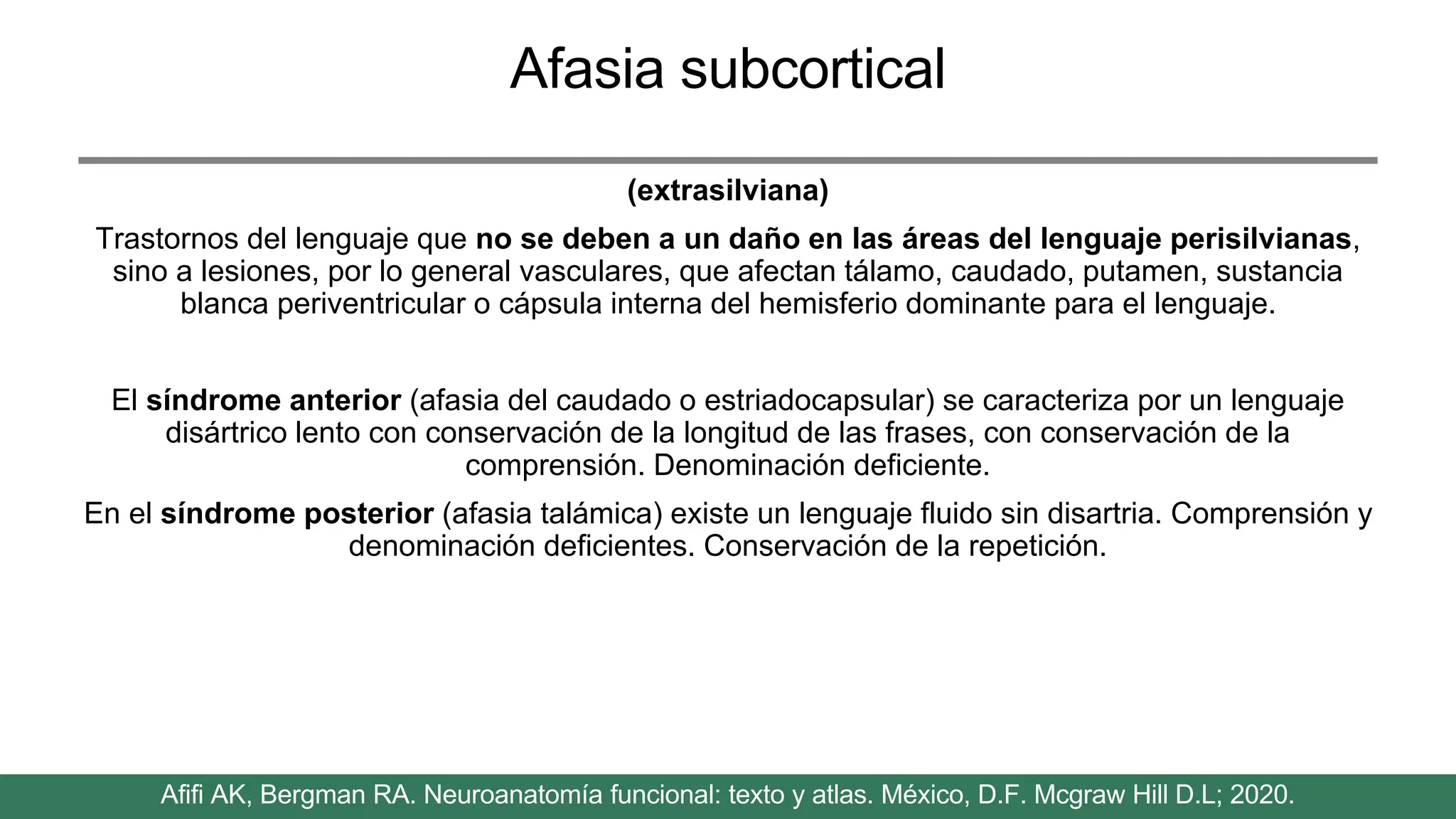 13. Afasia, alexia y agrafia. Presentación basica | PPTX | Brain and ...