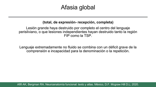 13. Afasia, alexia y agrafia. Presentación basica | PPTX | Brain and ...