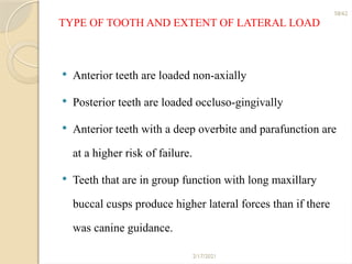 PROSTHODONTIC MANAGEMENT OF ENDODONTICALLY TREATED TEETH | PPTX