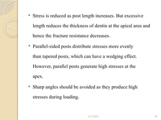 PROSTHODONTIC MANAGEMENT OF ENDODONTICALLY TREATED TEETH | PPTX