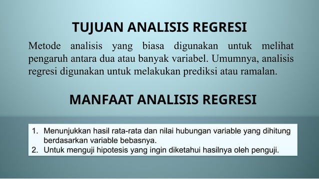 Pertemuan ke-13. Analisis Regresi Linear Berganda | PPTX