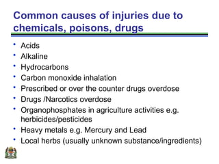 13.0 MANAGEMENT OF INJURIES DUE TO CHEMICAL, POISON AND DRUGS.pptx