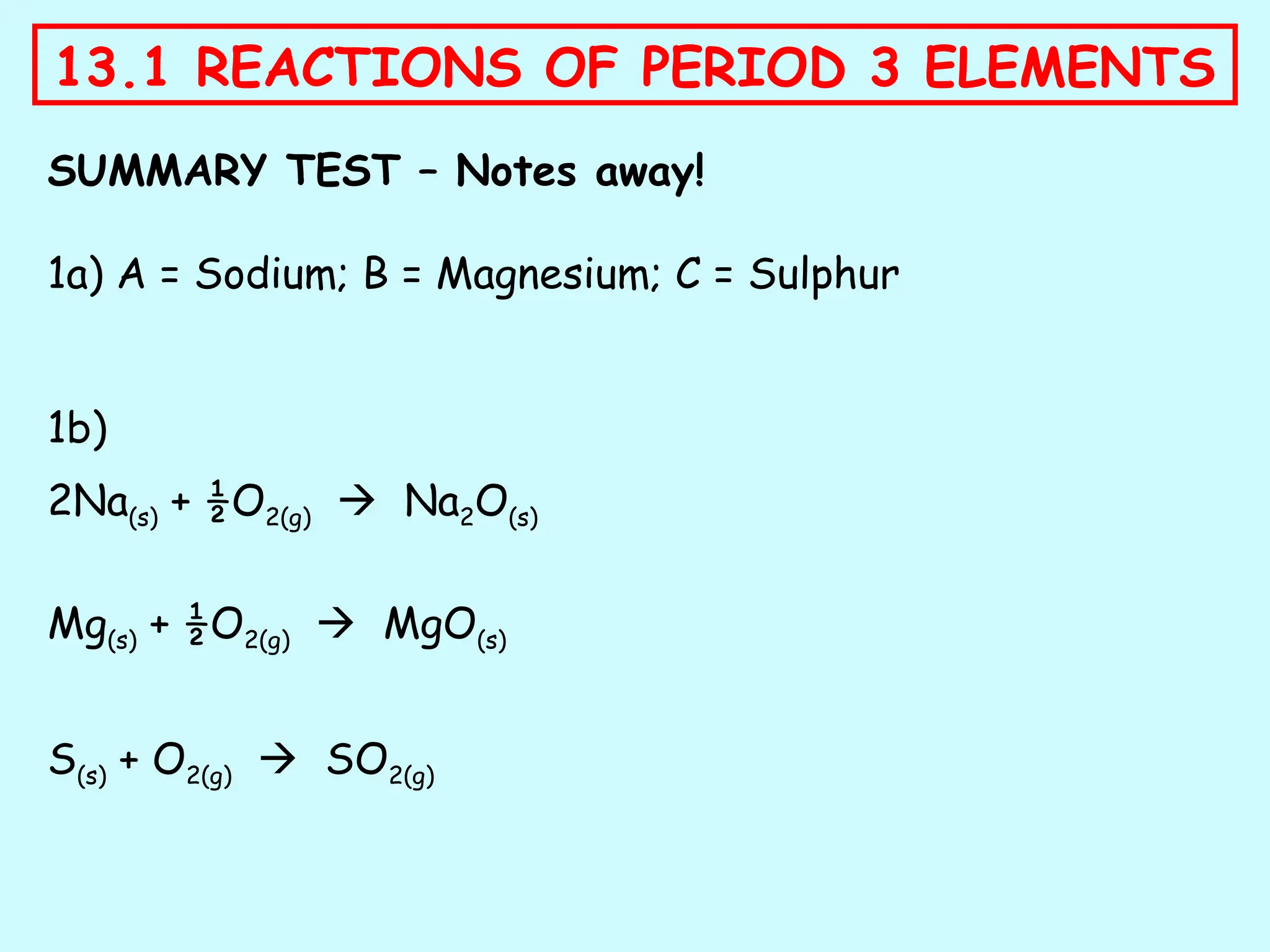 13.1 Reactions of Period 3 Elements - TE.ppt