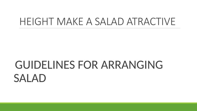 13. STRUCTURE OF A SALAD and its ingredients | PPT