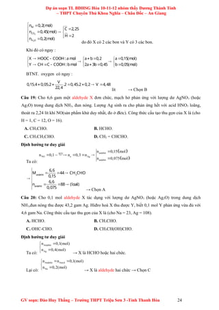 13.2.chuyen de 13.Hop chat carbonyl-carboxylic acid- Phan III,IV,V. Dao ...