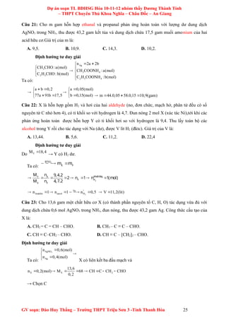 13.2.chuyen de 13.Hop chat carbonyl-carboxylic acid- Phan III,IV,V. Dao ...
