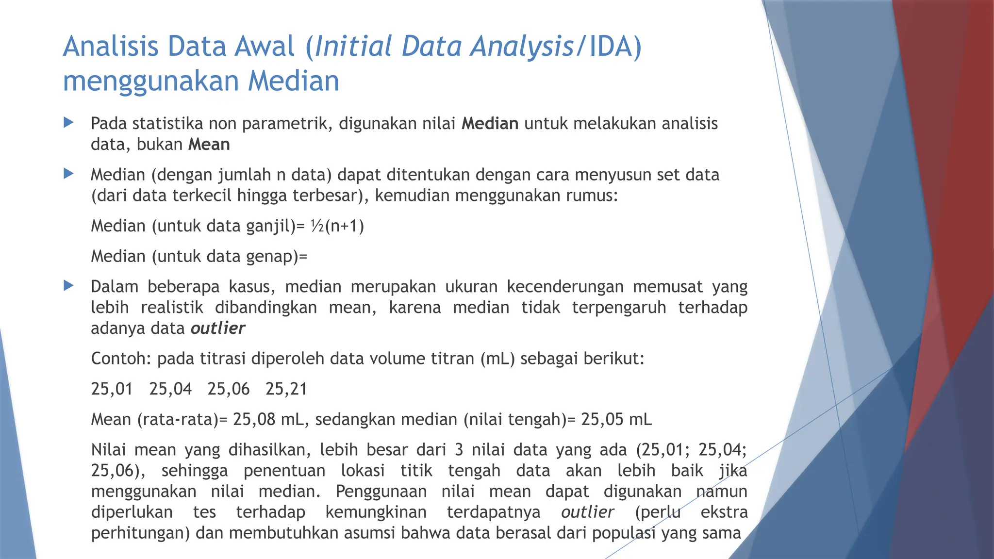Statistika Non Parametrik untuk Kimia dan lainnya | PPTX