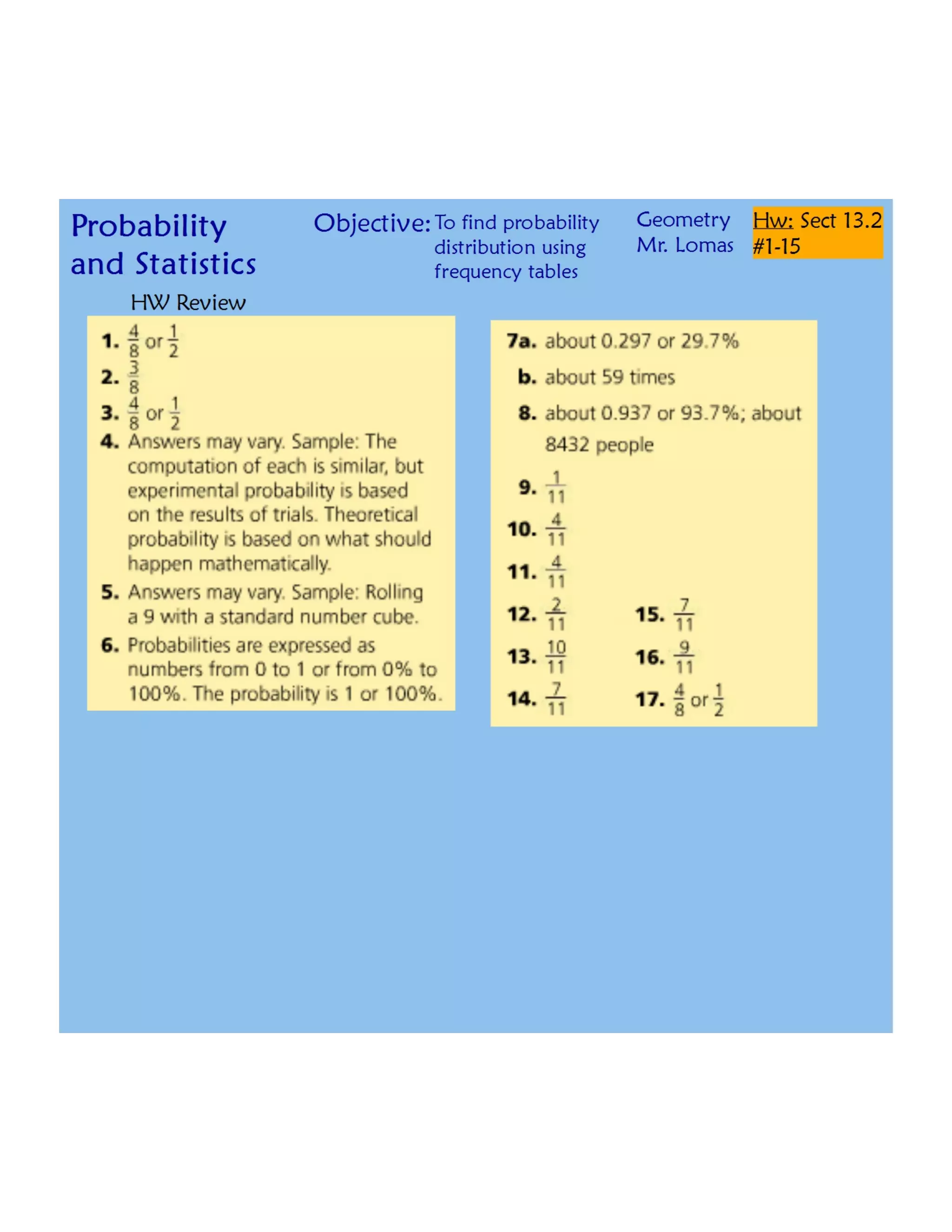 13 2 frequency tables and counting principle | PDF