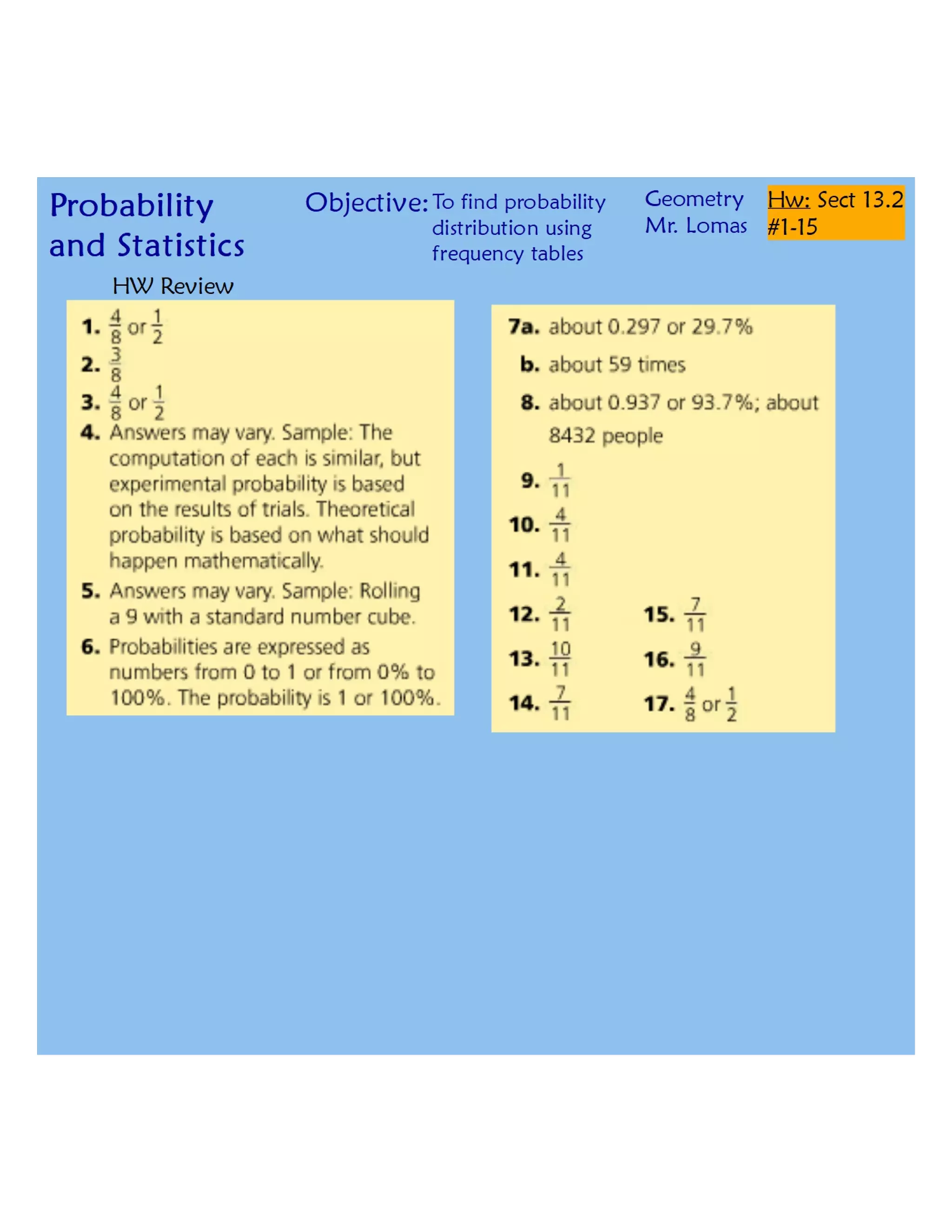 13 2 frequency tables and counting principle | PDF