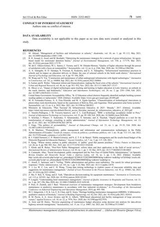 Maintenance management of physical infrastructure in educational ...