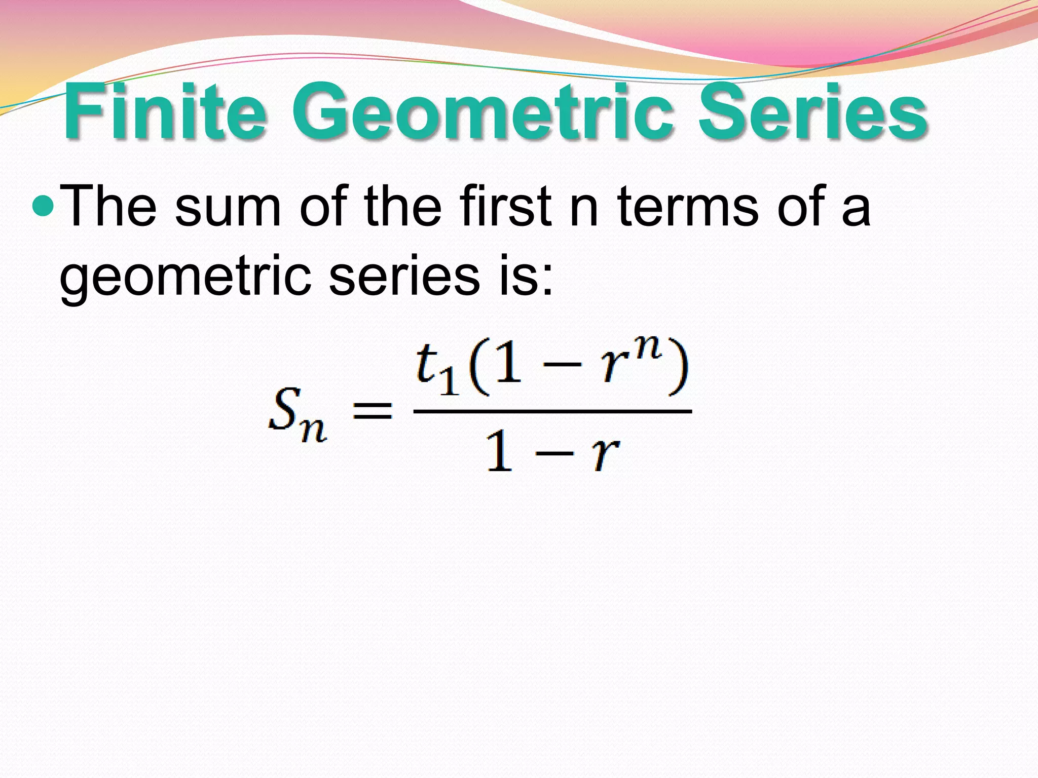 13 3 arithmetic and geometric series and their sums | PPT