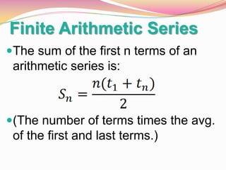 13 3 arithmetic and geometric series and their sums | PPT