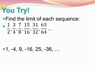 13 4 limits of infinite sequences | PPTX
