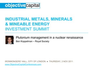 Plutonium management in a nuclear renaissance | PPT