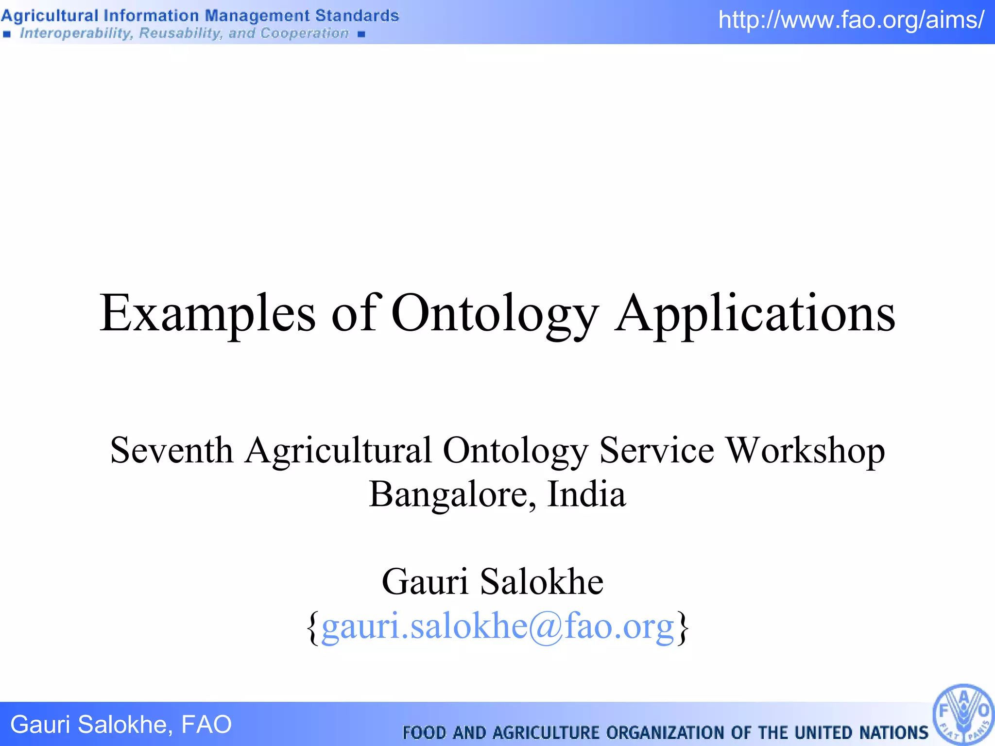 Examples of Ontology Applications | PPT