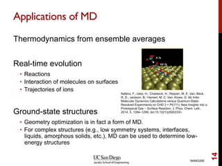 NANO266 - Lecture 13 - Ab initio molecular dyanmics | PPT