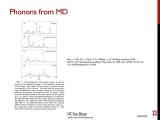 NANO266 - Lecture 13 - Ab initio molecular dyanmics | PPT