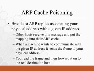 Address Resolution Protocol Cache Poisoning | PPT
