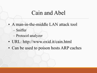 Address Resolution Protocol Cache Poisoning | PPT