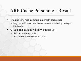 Address Resolution Protocol Cache Poisoning | PPT