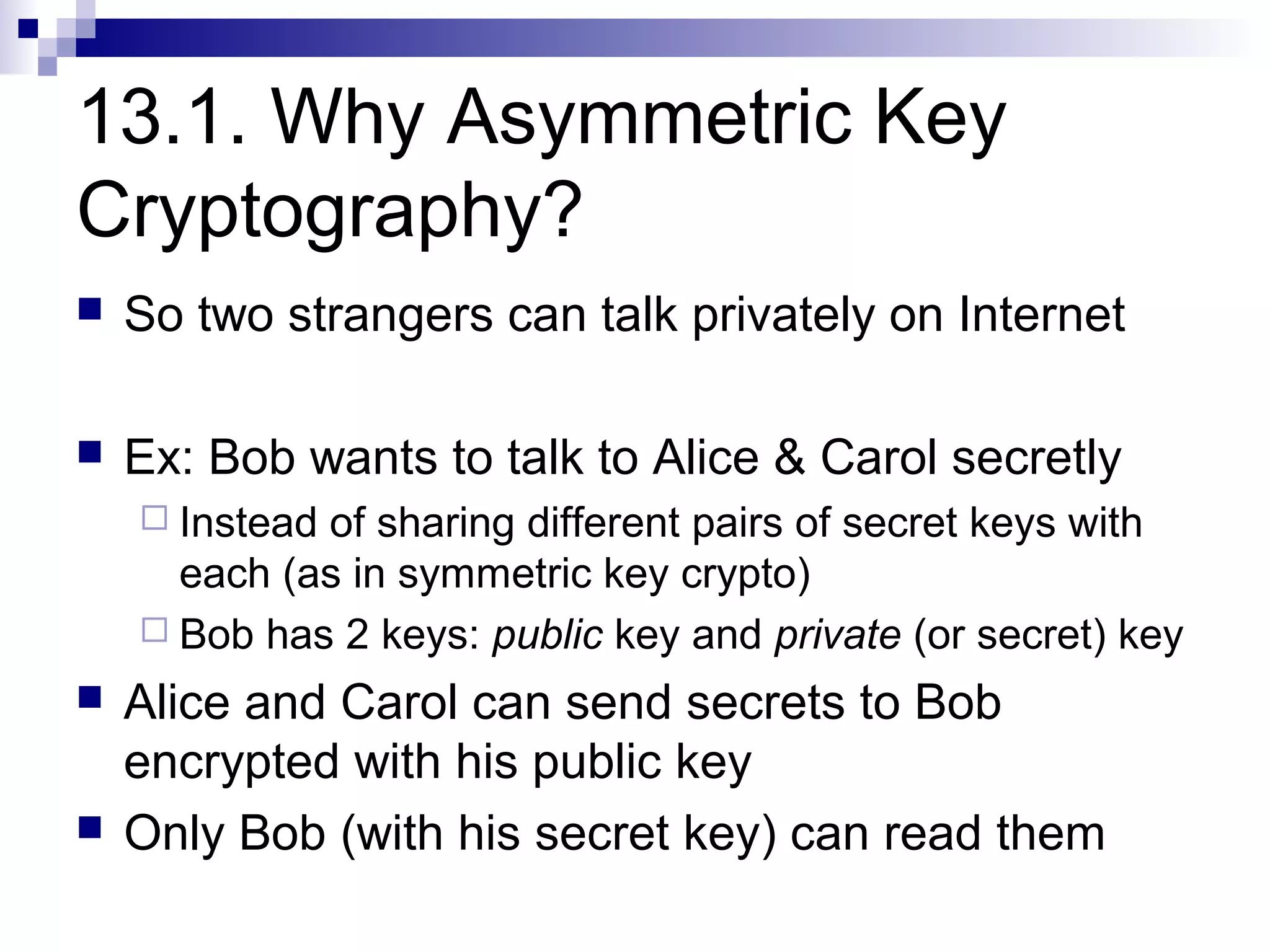 13 asymmetric key cryptography | PPT