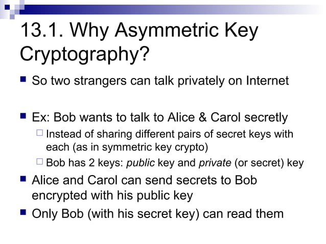 13 asymmetric key cryptography | PPT