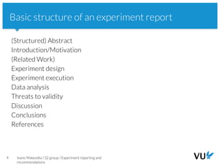[13 - B] Experiment reporting | PDF