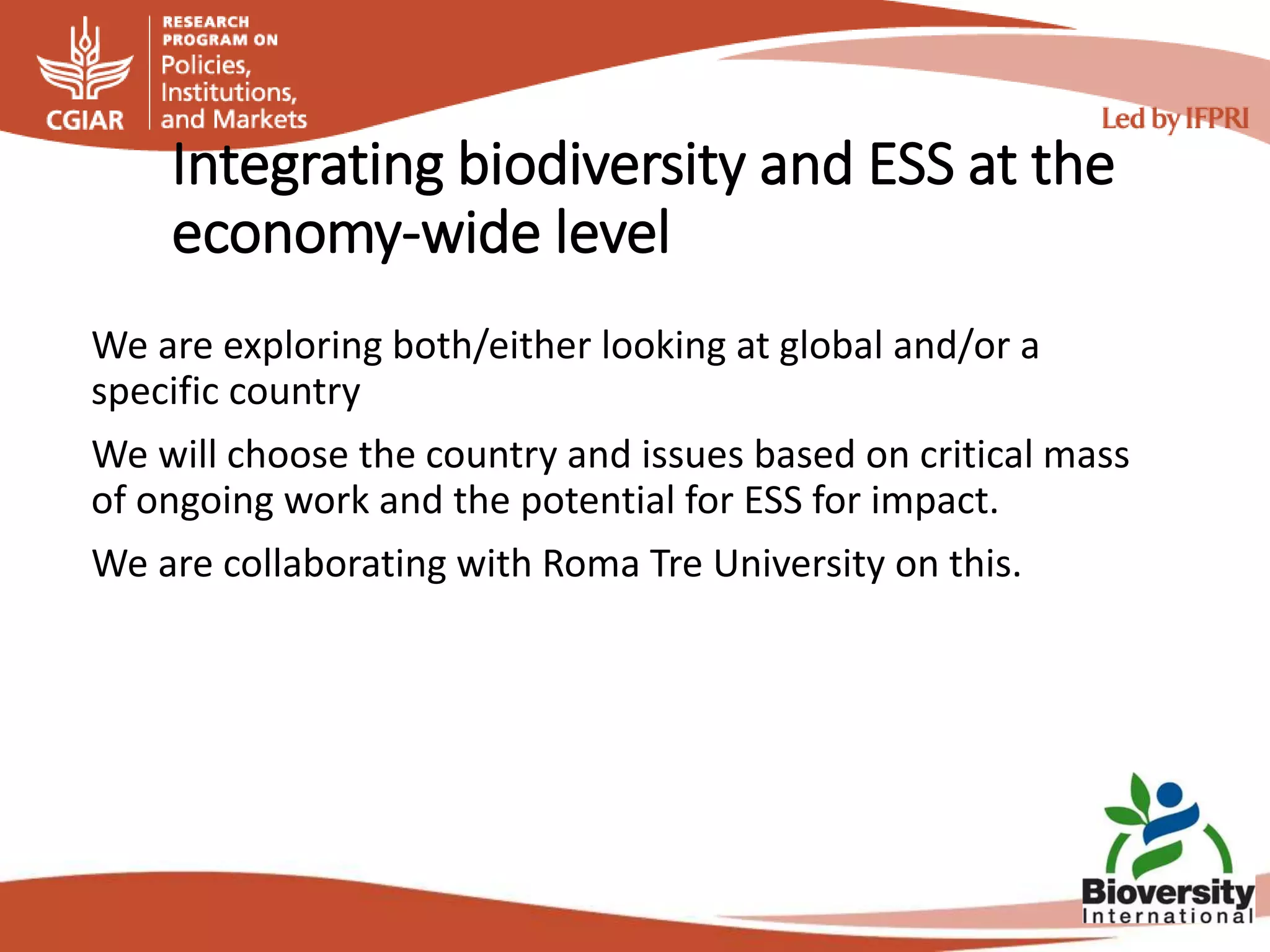 13 bioversity plan for gfsf | PPTX | Agriculture | Industries