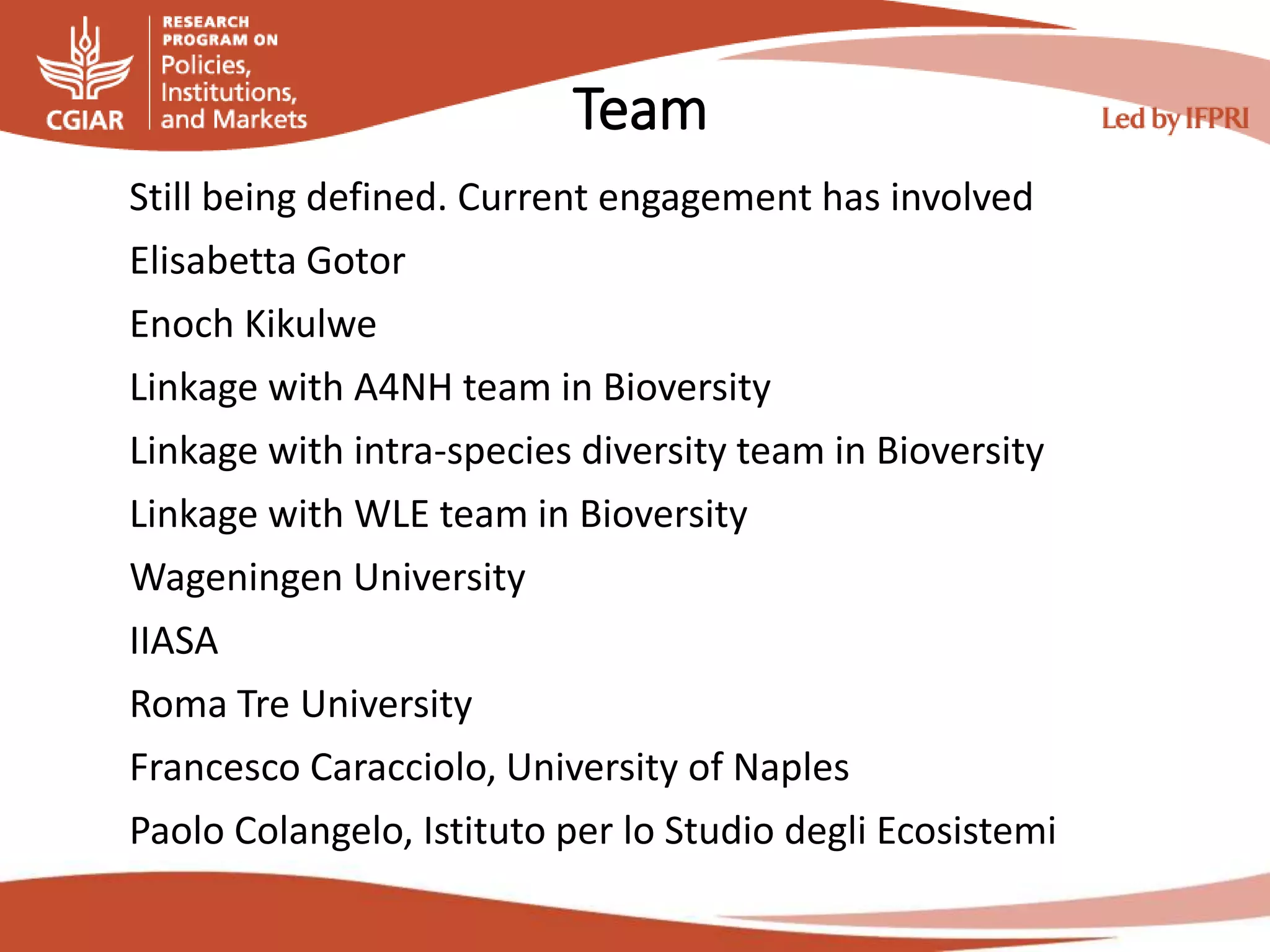 13 bioversity plan for gfsf | PPTX | Agriculture | Industries