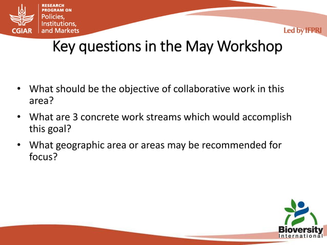 13 bioversity plan for gfsf | PPTX | Agriculture | Industries
