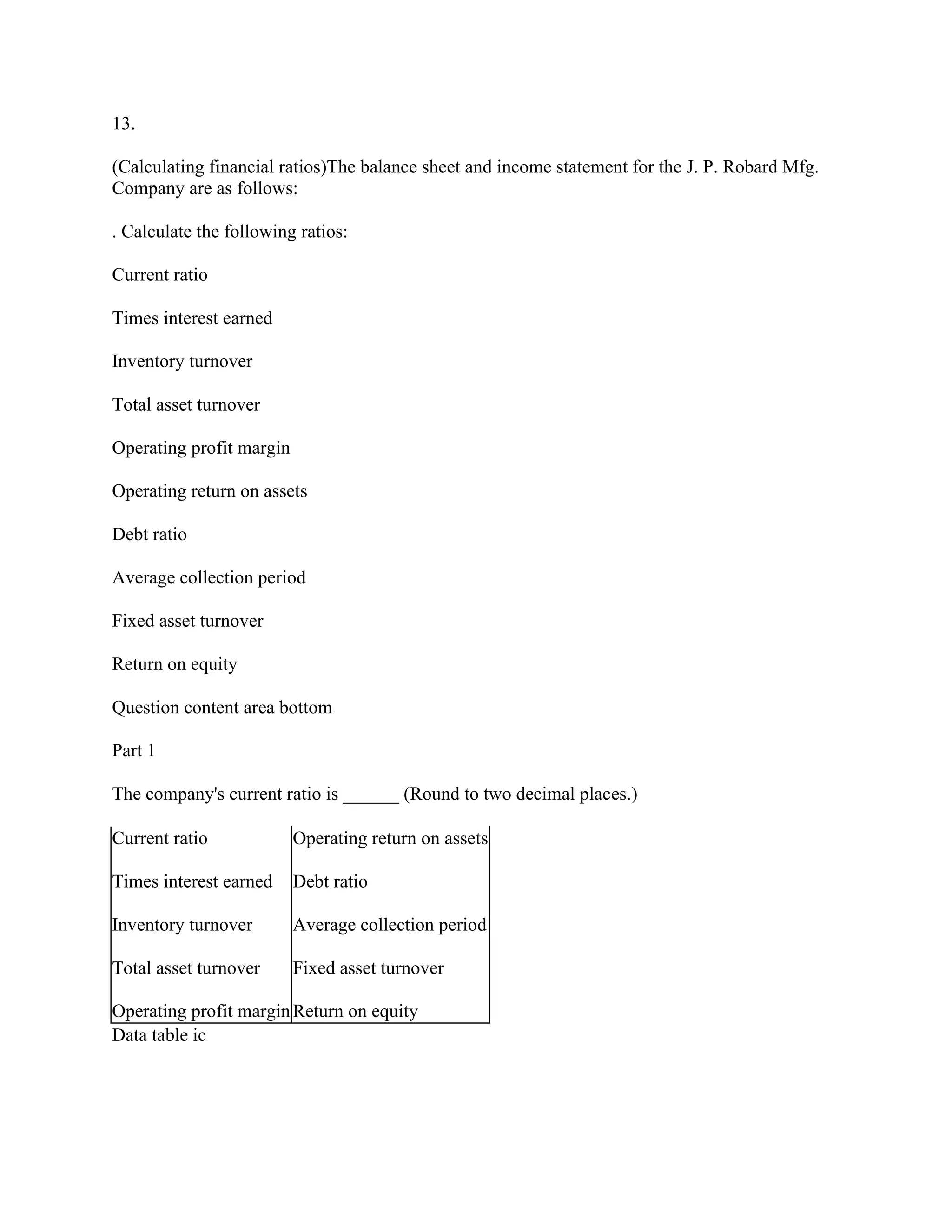 13- (Calculating financial ratios)The balance sheet and income statem.pdf