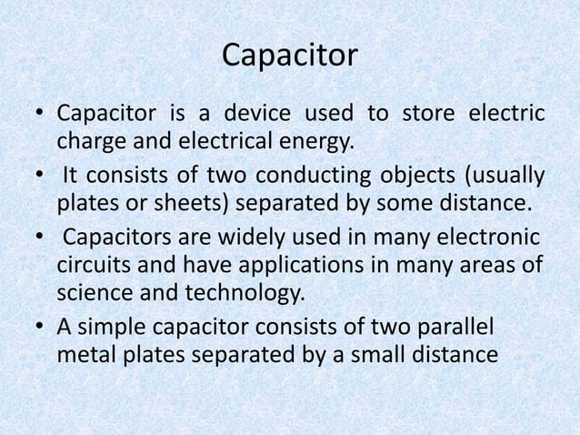 CAPACITORS AND CAPACITANCE | PPTX | Chemistry | Science