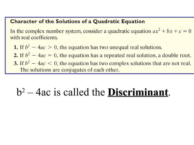 1.3 Complex Numbers, Quadratic Equations In The Complex Number System | PPT