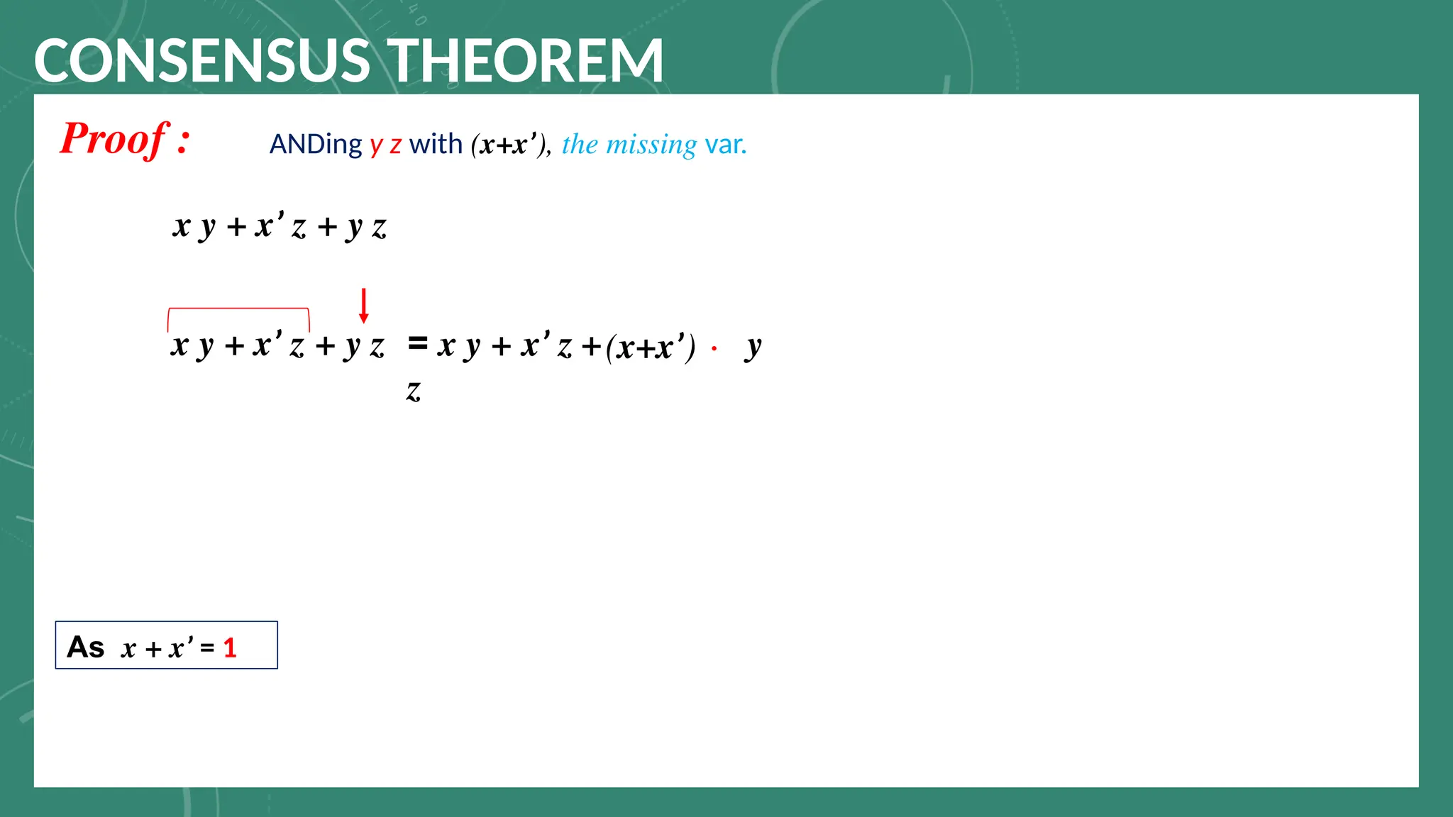 13 - Consenses Theorem in Digital Logic Design.pptx