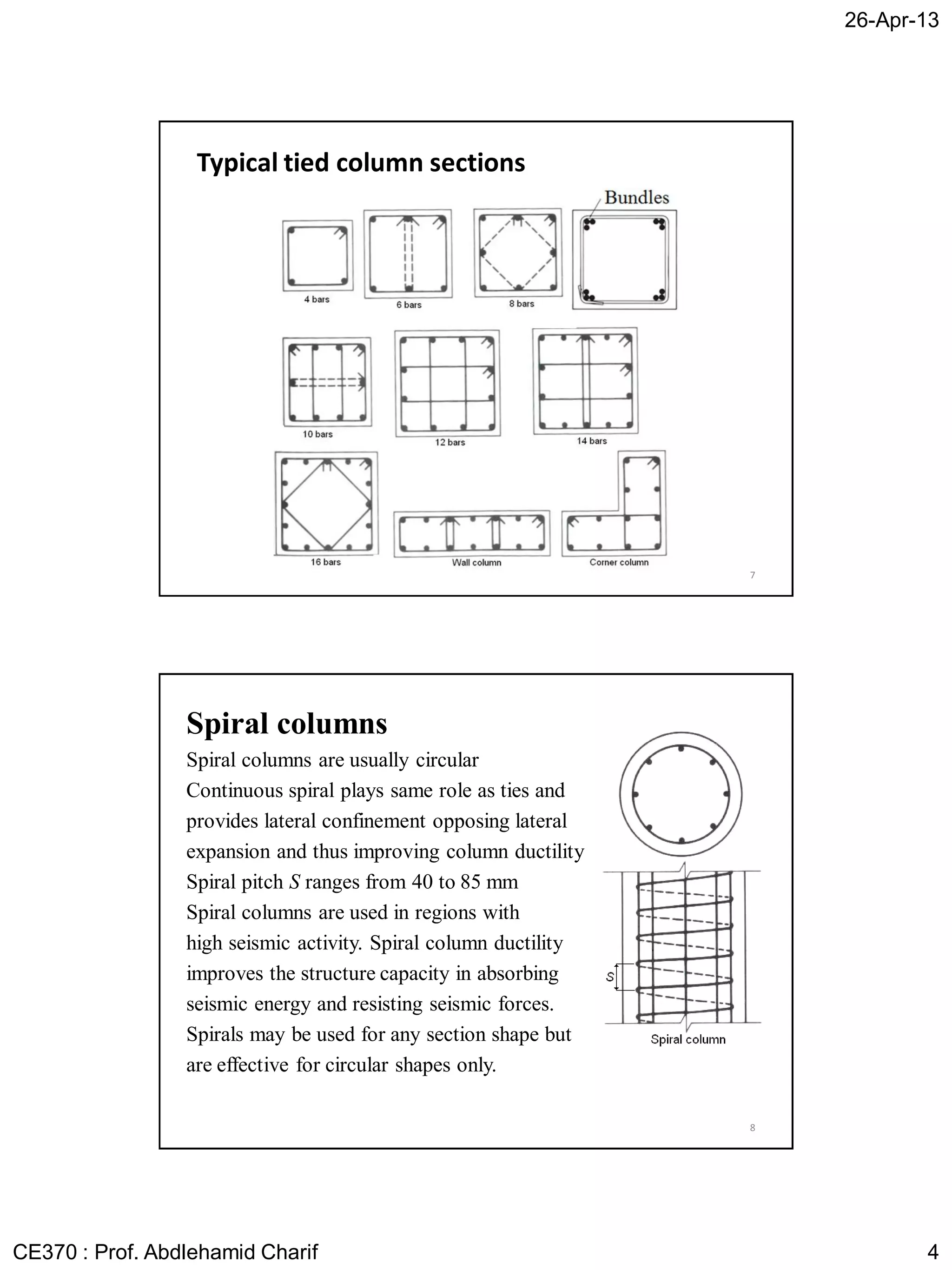 Lec12 Continuous Beams and One Way Slabs(2) Columns (Reinforced ...