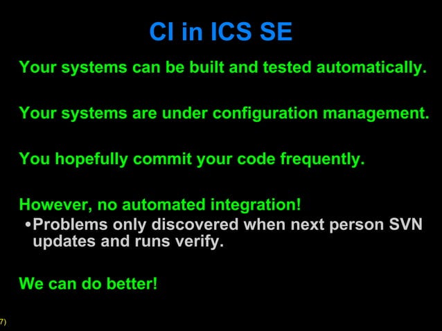 Introduction To Continuous Integration Ppt