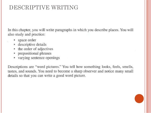 13. descriptive writing