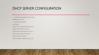 13 DHCP Configuration in Linux | PPTX