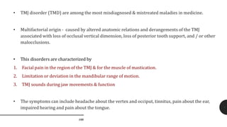 Diagnosis of temporomandibular disorders- Kelly | PPTX
