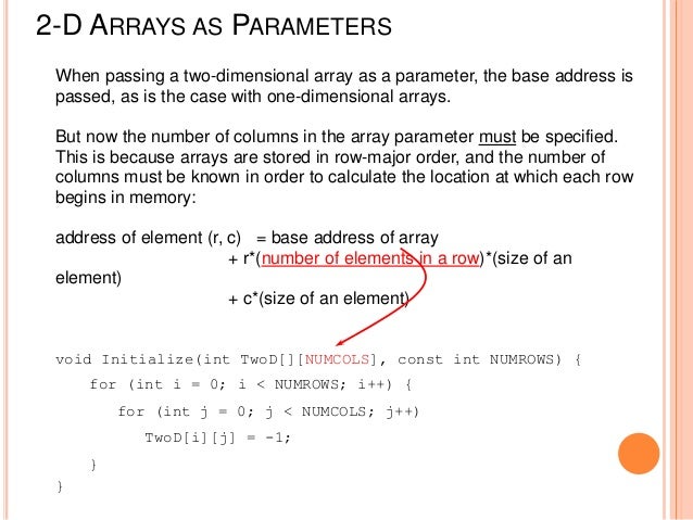 2 Dimensional Arrays