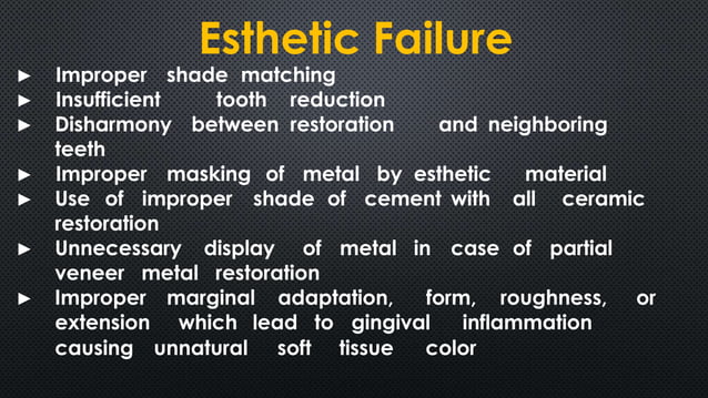 13- failures in fixed prosthesis.pptx sunumu için gerekli | PPT