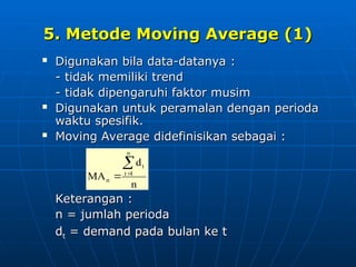 Manajemen Operational Materi forecasting Metode | PPT