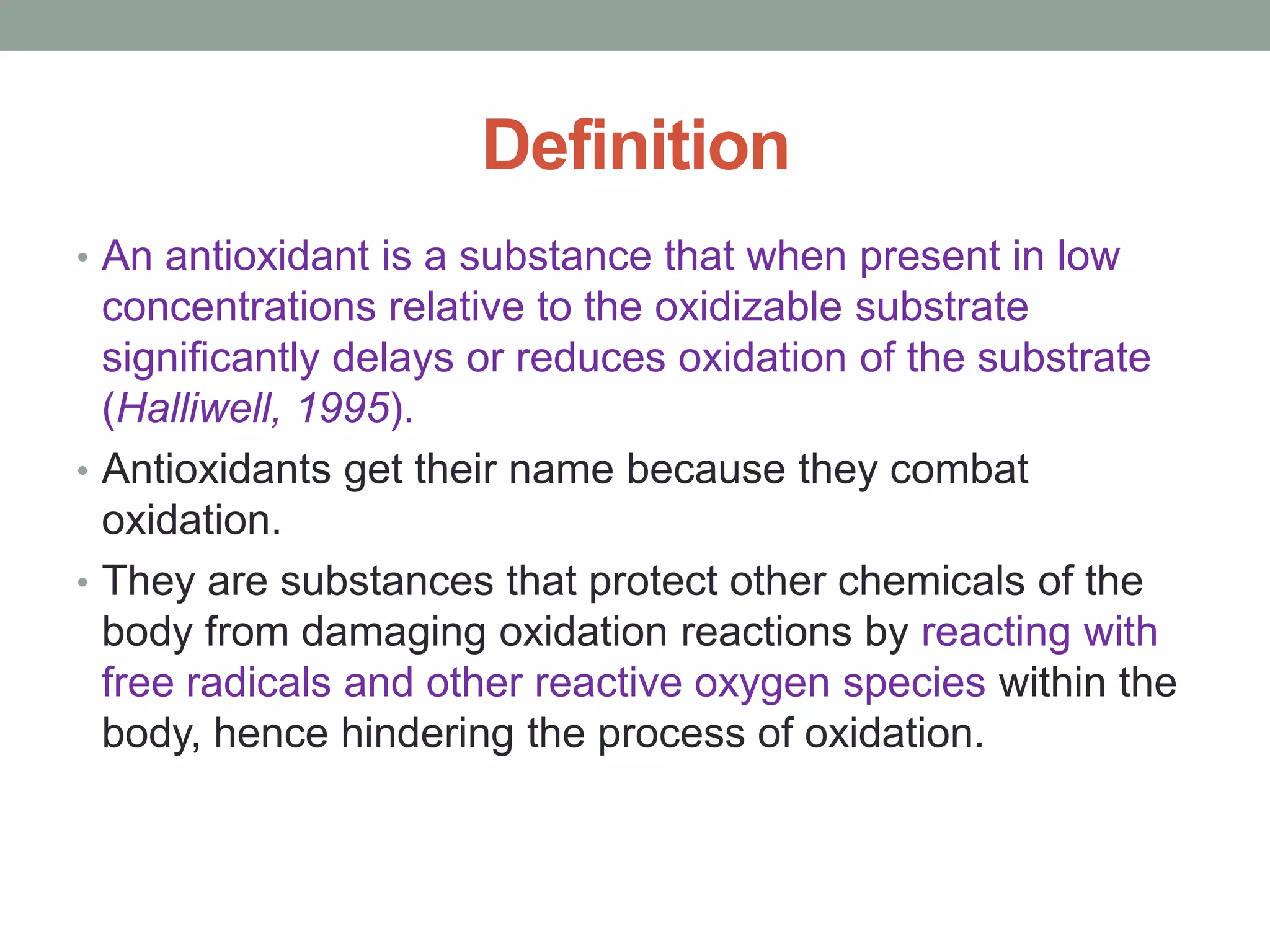 13. free radicals and antioxidants | PPTX