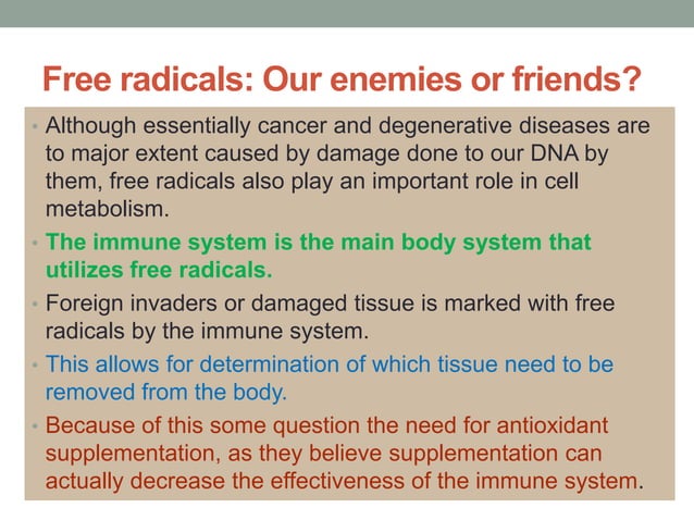 13. free radicals and antioxidants | PPTX | Chemistry | Science