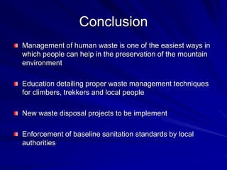 Dawa Steven Sherpa - Human Waste in the Himalayas | PPTX