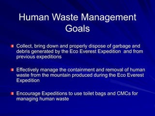 Dawa Steven Sherpa - Human Waste in the Himalayas | PPTX