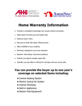 Home Warranty Information | DOC