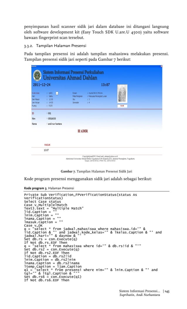 13 jusi-vol-1-no-2- sistem-informasi-presensi-menggunakan-sidik-jari | PDF