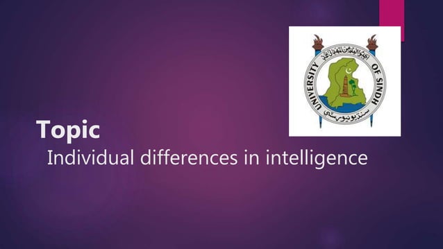 Individual Differences in Intelligence | PPTX