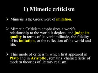 Various Types of Criticism | PPT